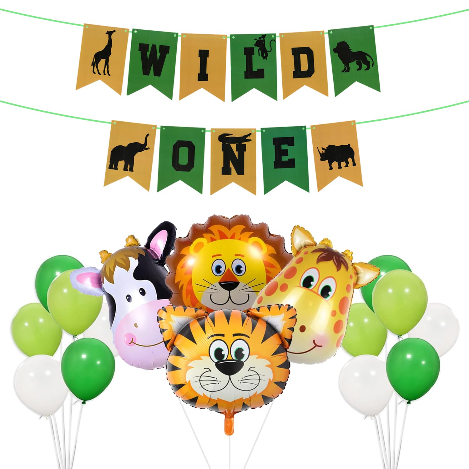 Rozi Decoration Wild One Jungle Theme Birthday Decorations Items Set of ...