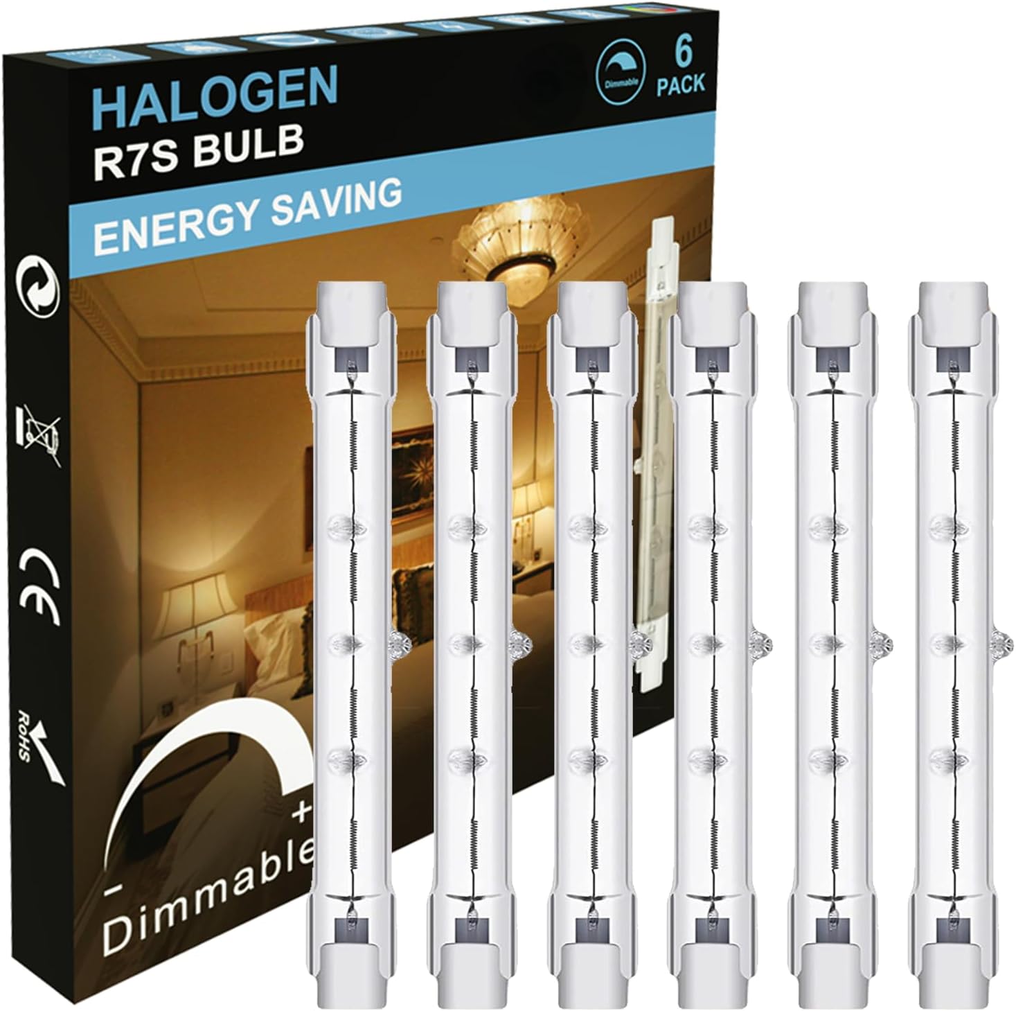 MISDOOD R7S J118mm T3 Halogen Light Bulbs, 120V 500W Type THalogen ...