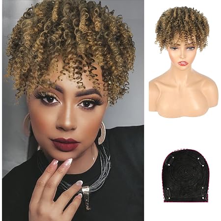 Amazon.com : Curly Hair Topper Hair Pieces for Women Clip in Bangs ...