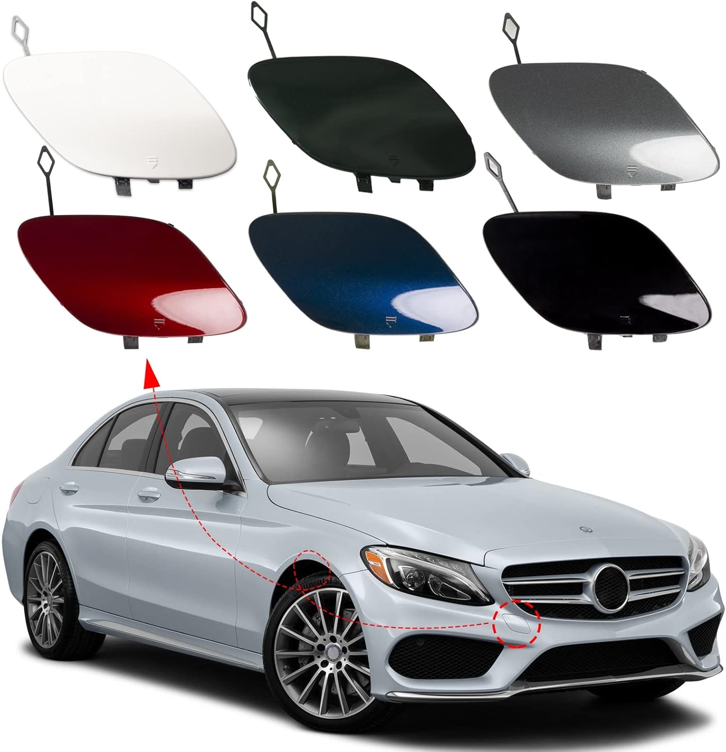 Amazon.com: Front Bumper Tow Hook Cover Towing Eye Cap Fit for Mercedes ...
