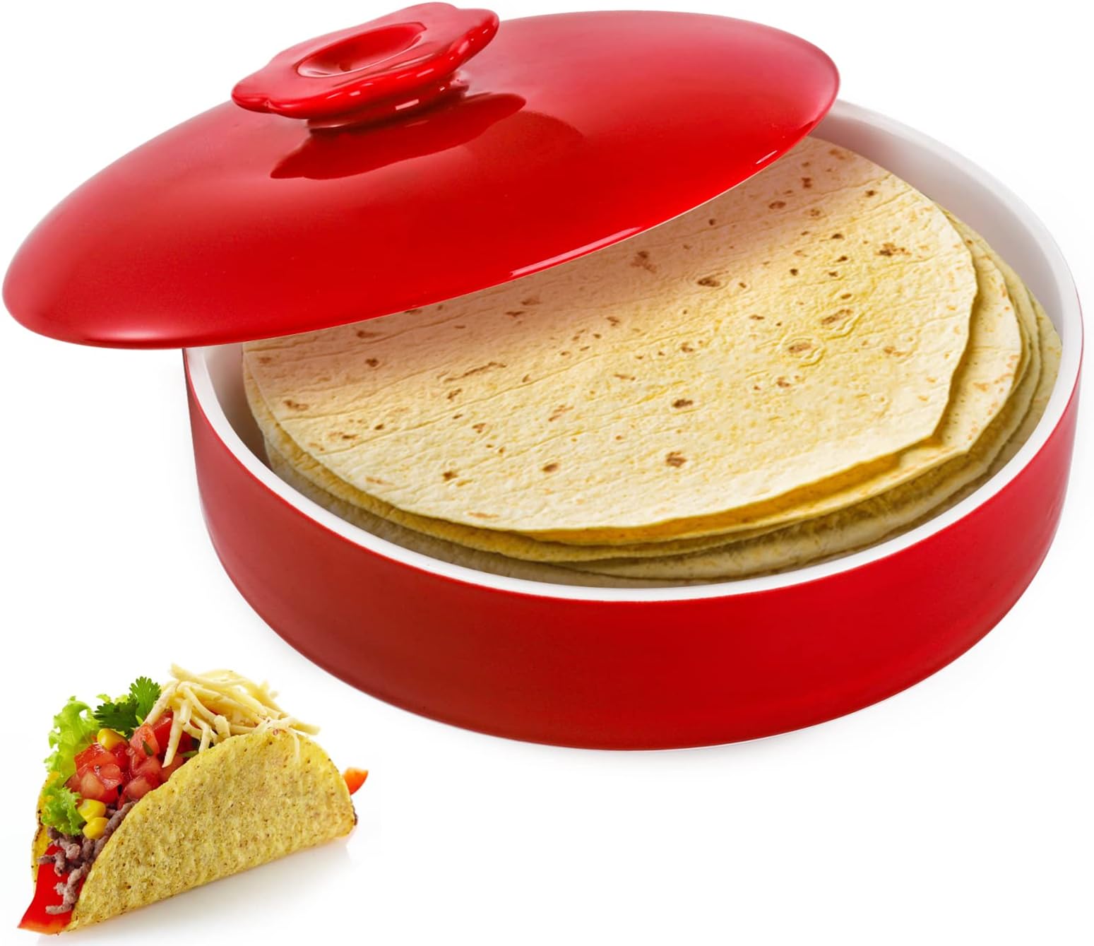 Amazon.com: Uno Casa Ceramic Tortilla Warmer container Tortilla Holder ...