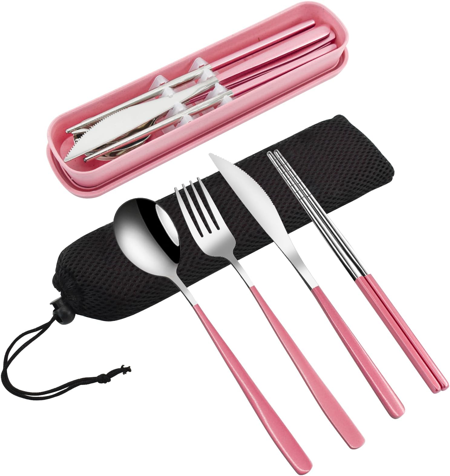 Amazon.com: Anyagolgo Travel Utensils Stainless Steel with Case 4pcs ...