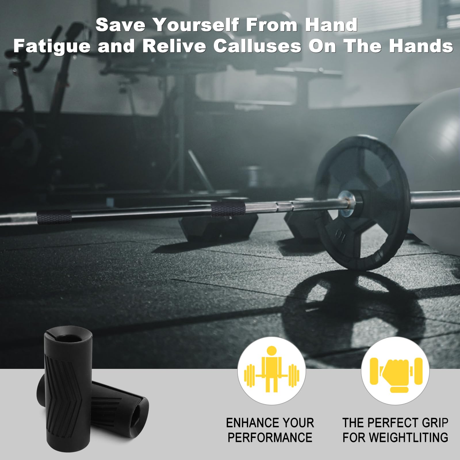 Snapklik.com : Thick Grips For Weight Lifting: Barbell & Dumbbell Bar Adapter