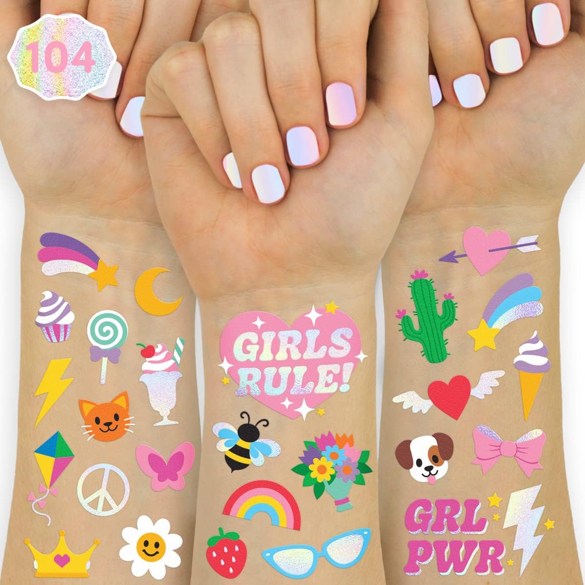 Amazon.com : 96PCS Funny Girly Feminist Temporary Tattoos Stickers ...