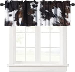 Amazon.com: JanJCurt Farm Cowhide Valance, Rustic Western Black White ...