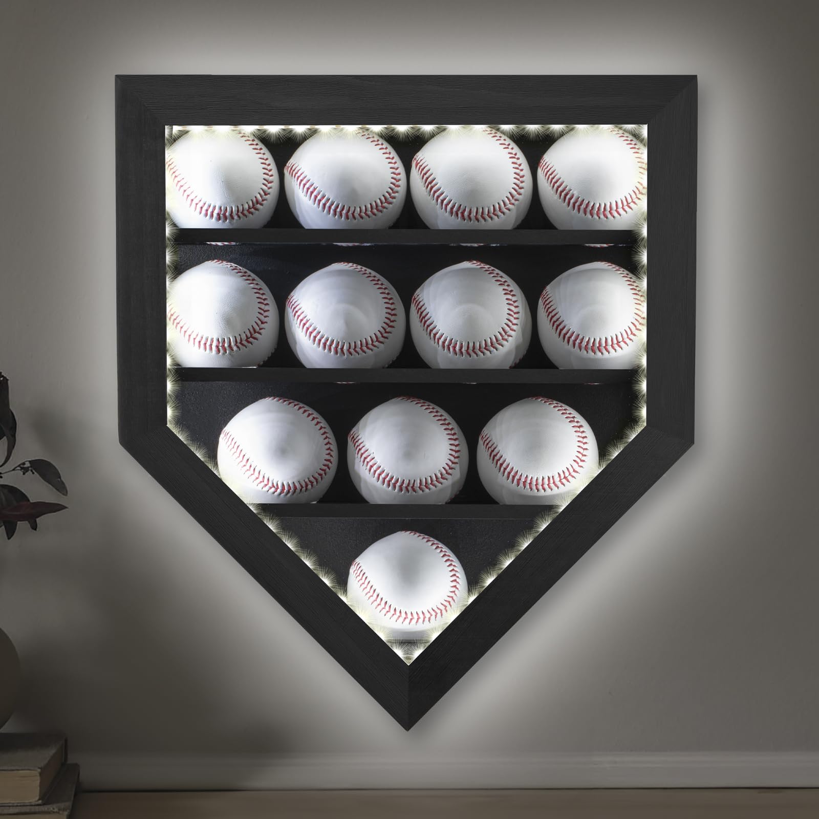 Amazon.com: GYaozii Baseball Display Case with Light, LED Baseball ...