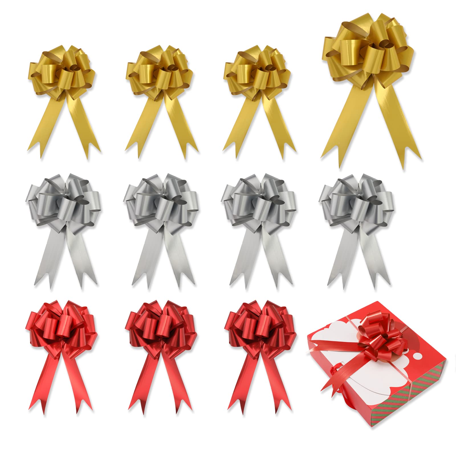 Amazon.com: Whaline 36Pcs Christmas Pull Bows Large 5 Inch Wide Gift ...
