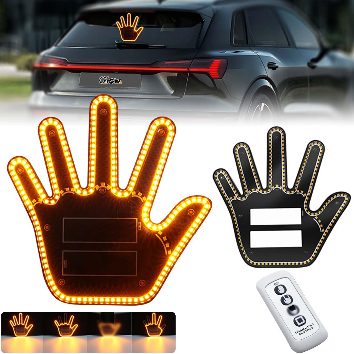 Amazon.com: GSOWO Hand Gesture Light for Car, LED Sign with 4 Modes for ...