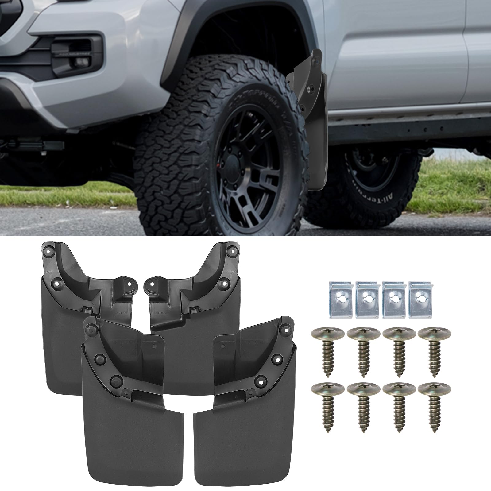 Amazon.com: Mud Flaps for Toyota Tacoma, Front & Rear Mud Guards Splash ...