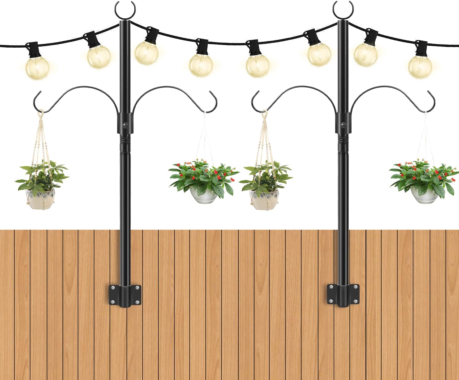 Amazon.com: String Light Poles – 2 Pack 10Ft Poles for Outdoor String ...