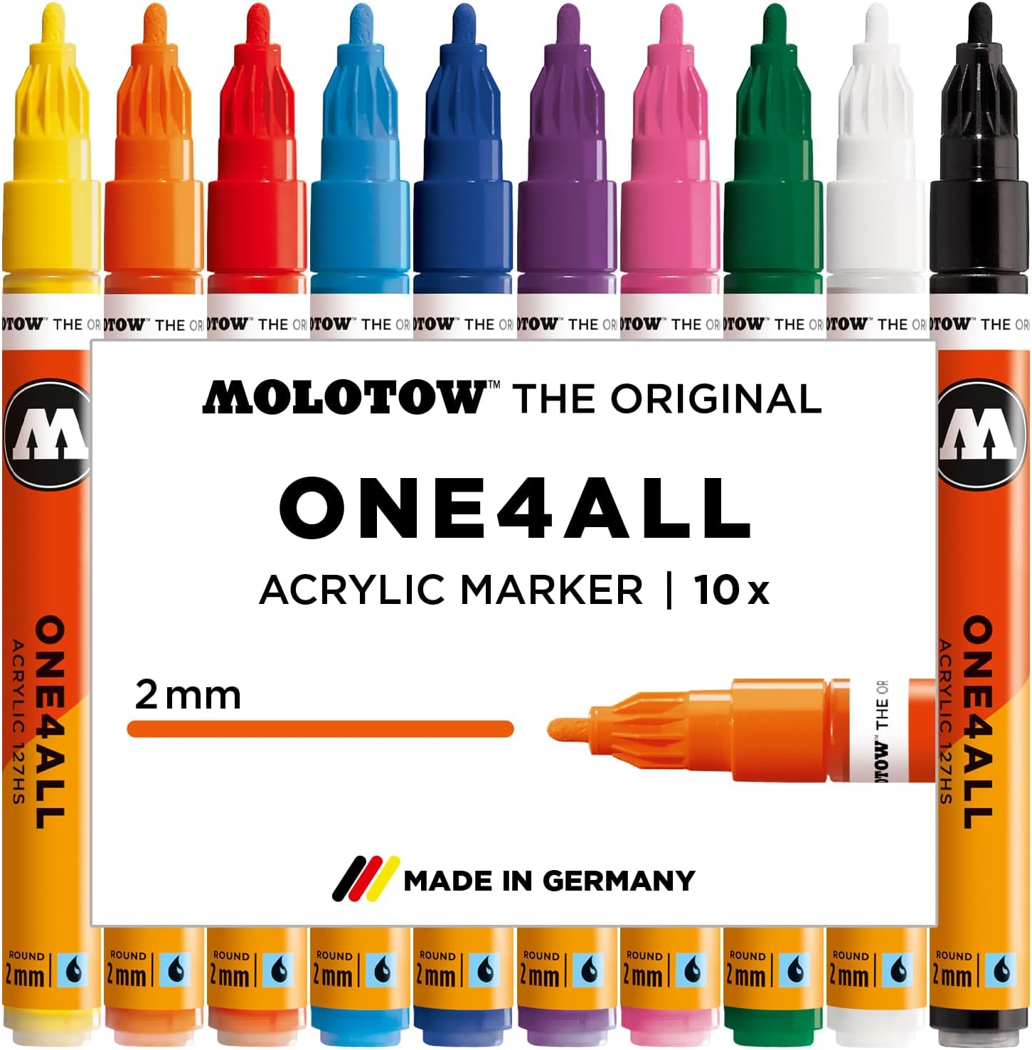 Amazon.com : Molotow ONE4ALL Acrylic Paint Marker Complete Set, 1mm and ...