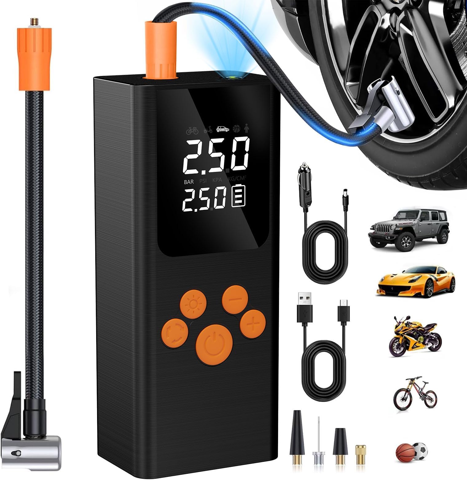 Amazon.com: BDO Tire Inflator - Portable Air Compressor,Upgrade 2.5X Faster 160PSI Cordless Tire ...