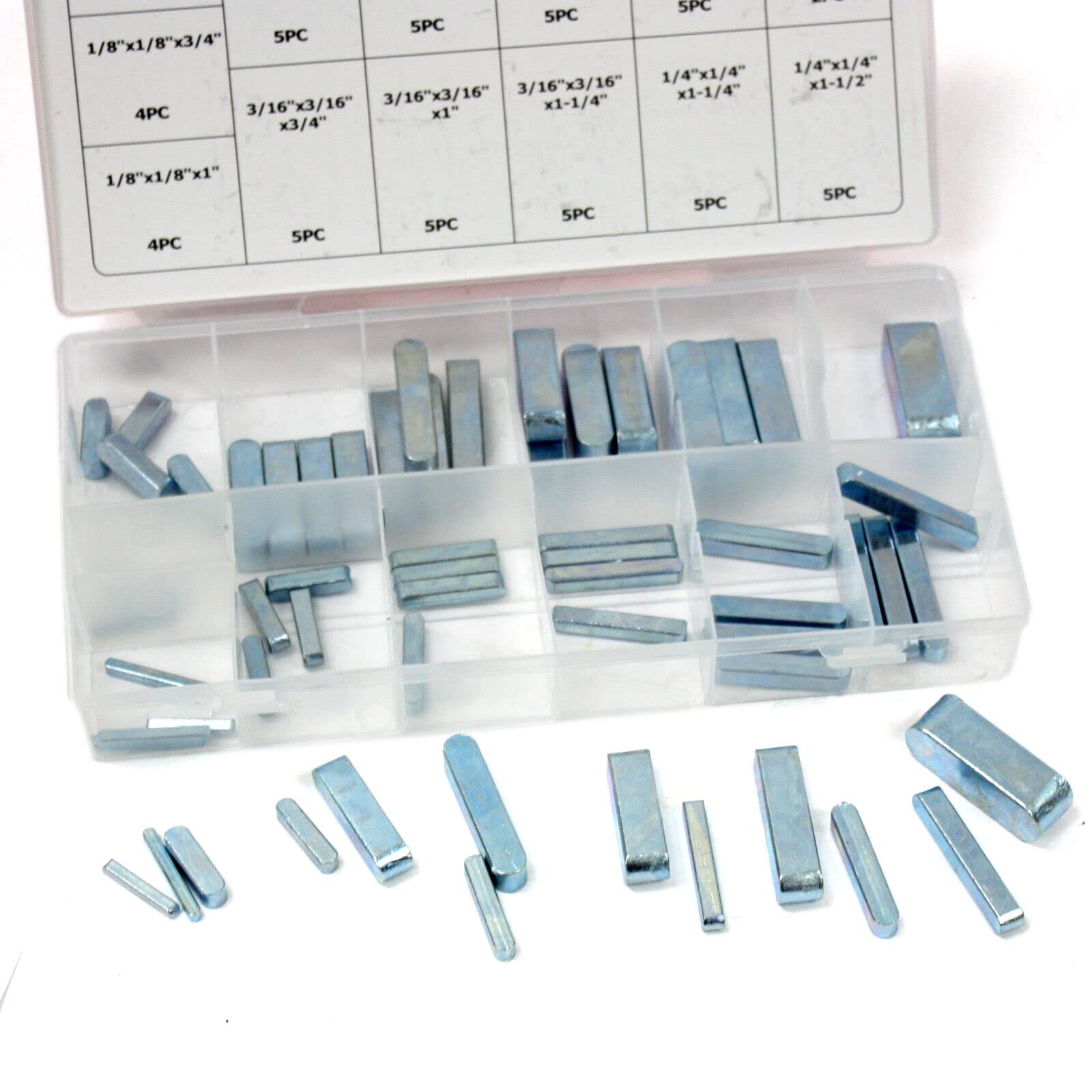 Amazon.com: 60pc Keystock Bar SAE Assortment Locks Gear Pulleys Square ...