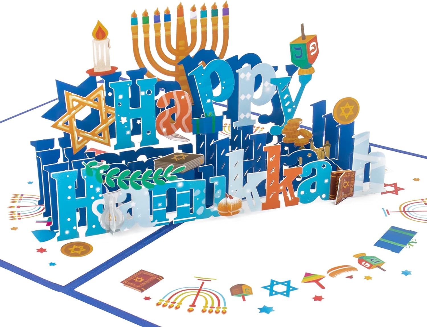 Amazon.com : JinRuiKJ Happy Hanukkah Pop Up Card - Hanukkah 3D Greeting ...