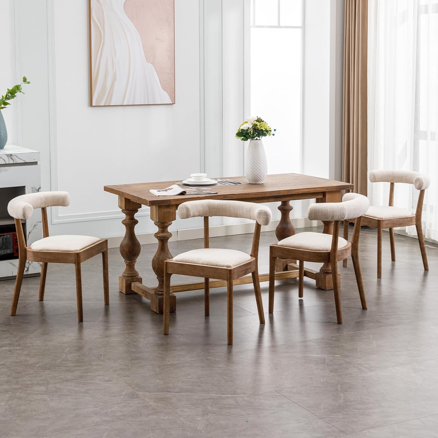 Amazon.com - DM Furniture Mid Century Modern Dining Room Table Chairs ...