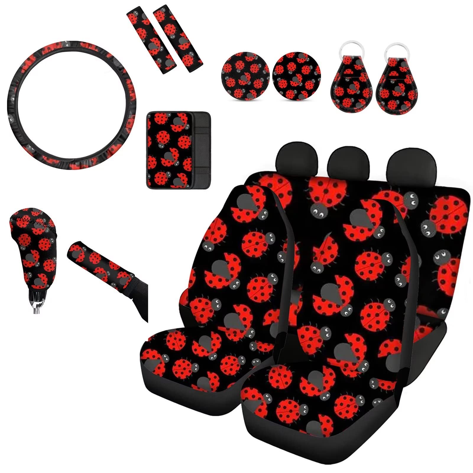 Amazon.com: Forchrinse Red Ladybug Car Seat Cover Full Set for Women ...
