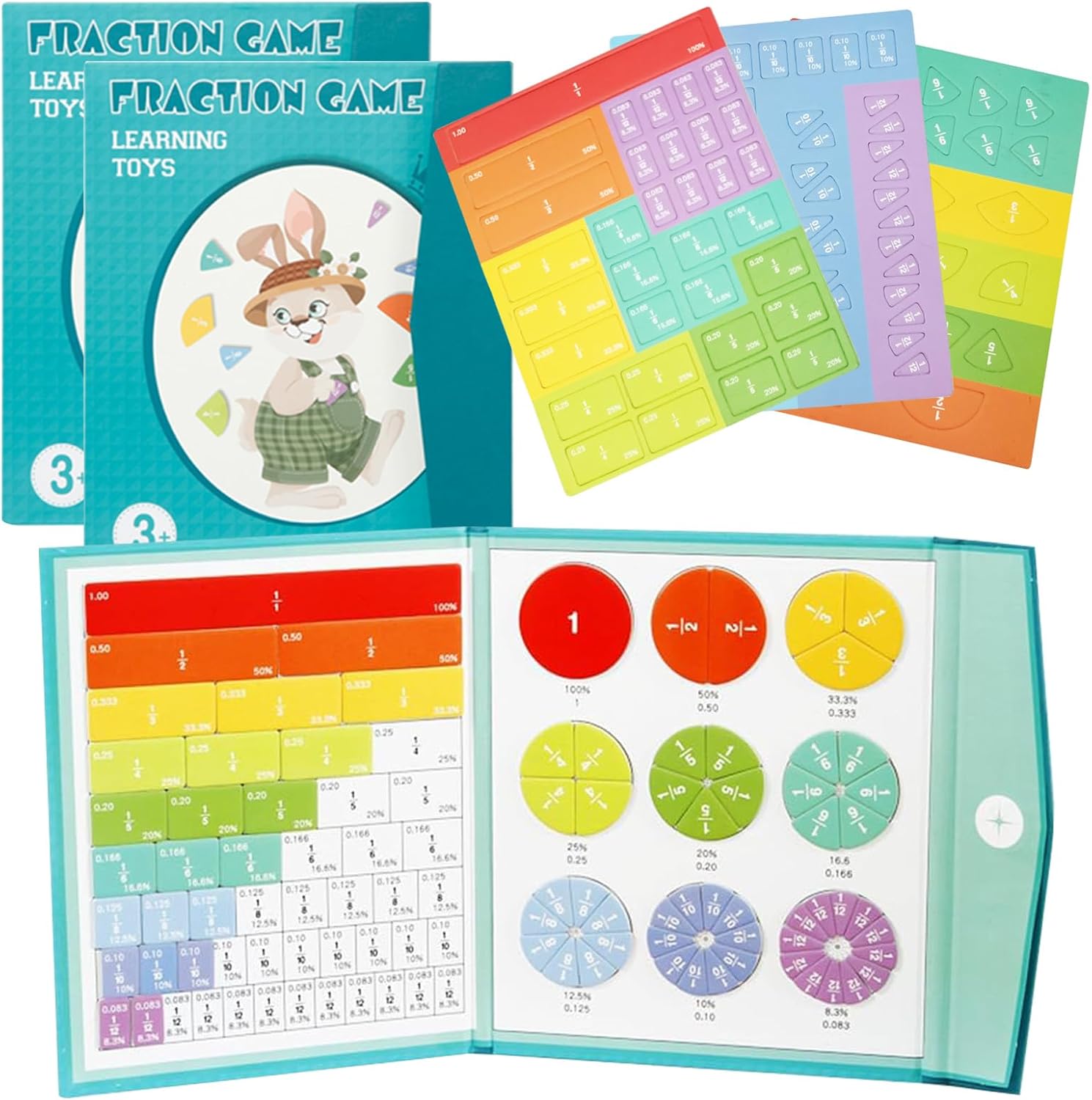 Amazon.com: 2PCS Magnetic Fraction Educational Puzzle, 2024 New ...