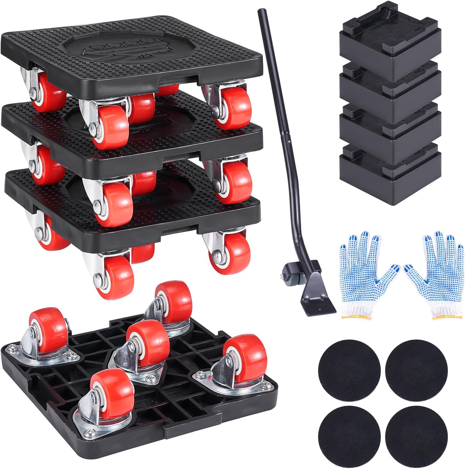 Lot de 16 roulettes de Transport pour Meubles - 400 kg - Patins pour ...