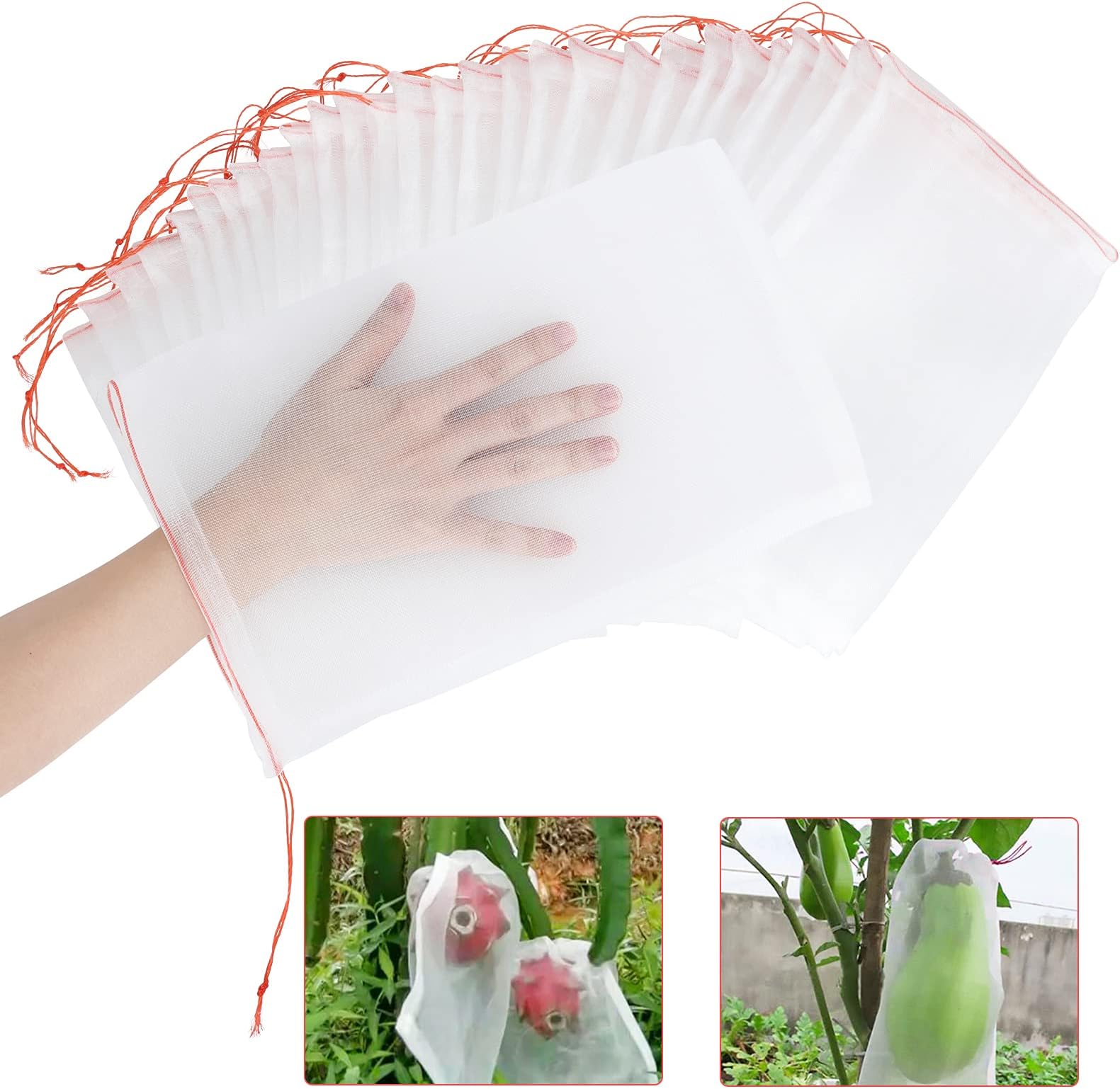 Amazon.com : YGDZ Fruit Protection Bags, 25pcs 12"x8" Fruit Netting ...