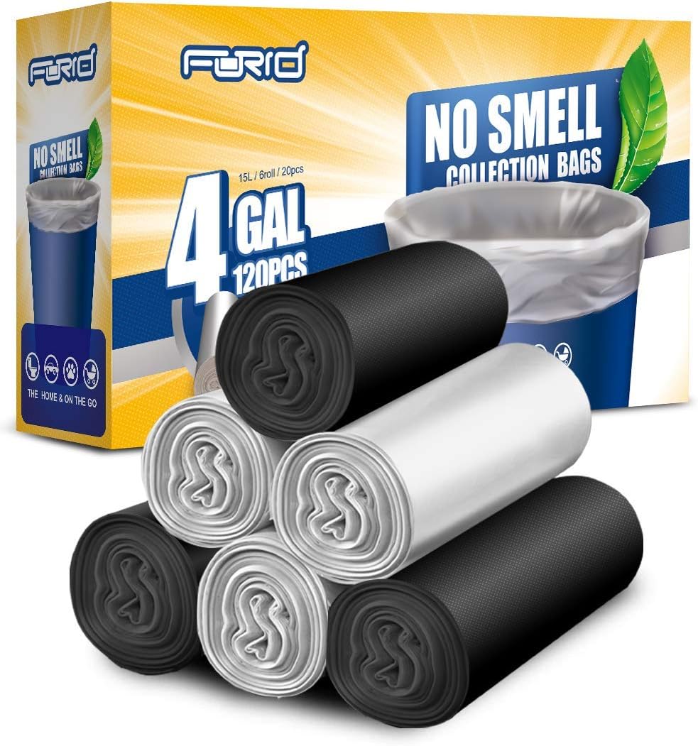 Amazon.com: 4 Gallon Trash Bags,Small Garbage Bags Kitchen Trash Bags ...