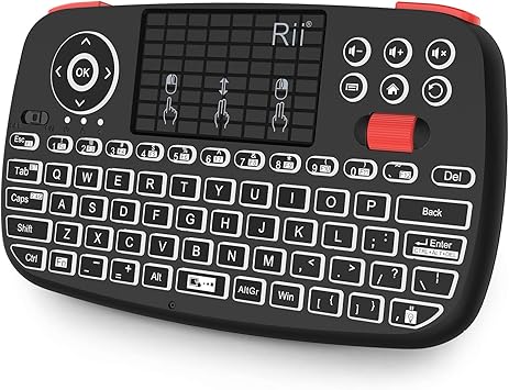 Rii i4 Mini Bluetooth Keyboard with Touchpad, Blacklit Portable ...