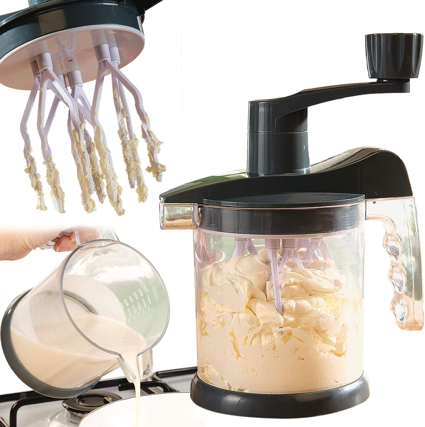MySmartBuy Rotary Whisk Whip Mechanical Hand Mixer Mechanical Mixing ...