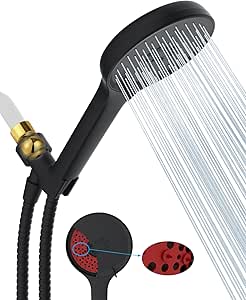 Hibbent Self-Cleaning Shower Head with Handheld, High Pressure 3 Spray Modes Showerhead Set ...