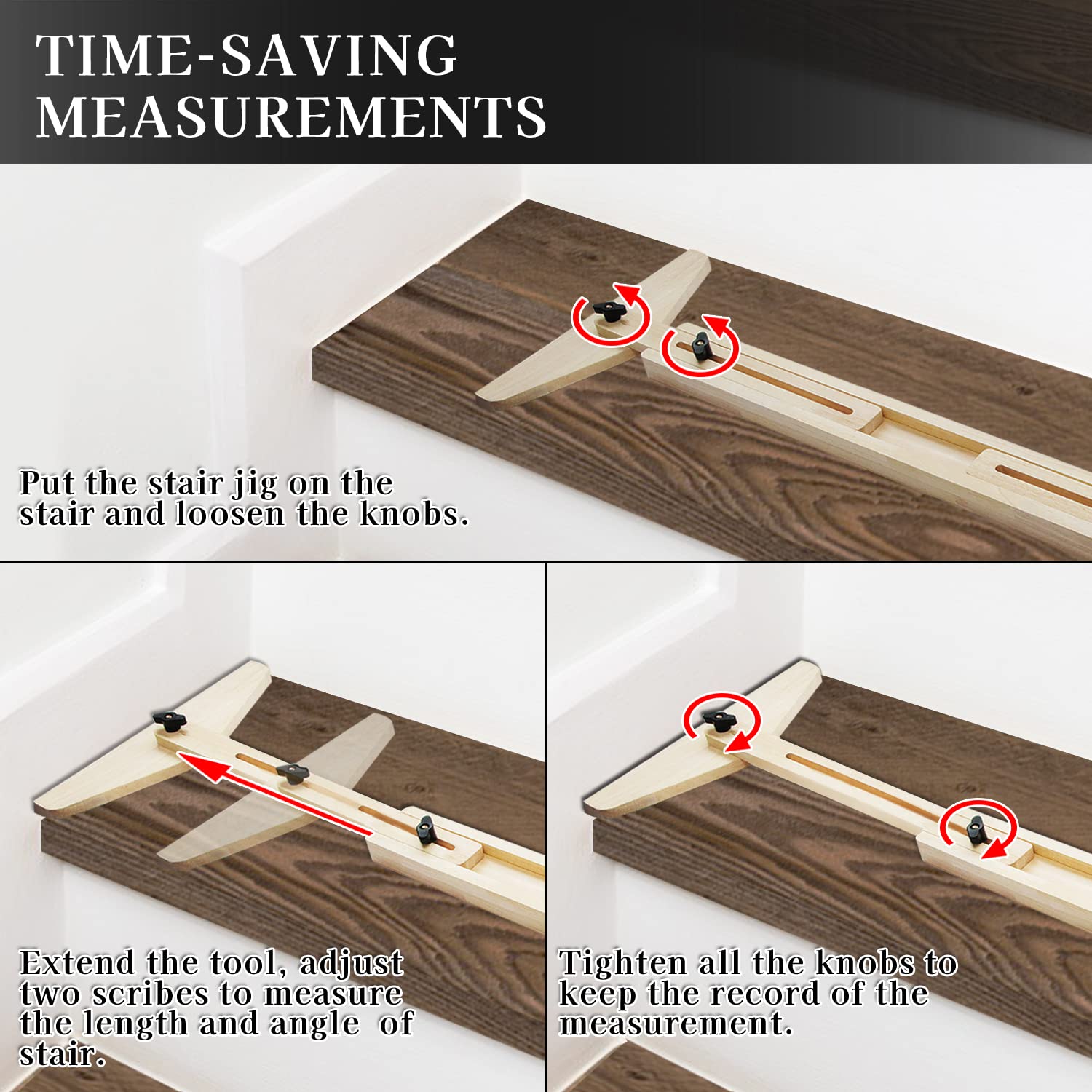 BRMDT Stair Tread Template Tool, Stair Jig Angle Finder Layout Tool for ...