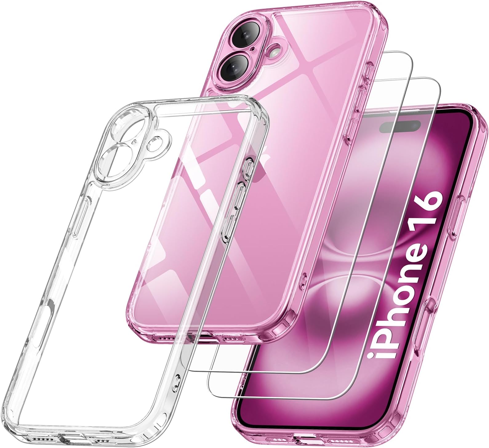 Qasyfanc Camera Cover Case Compatible with iPhone 16 6.1" with 2 Pack ...