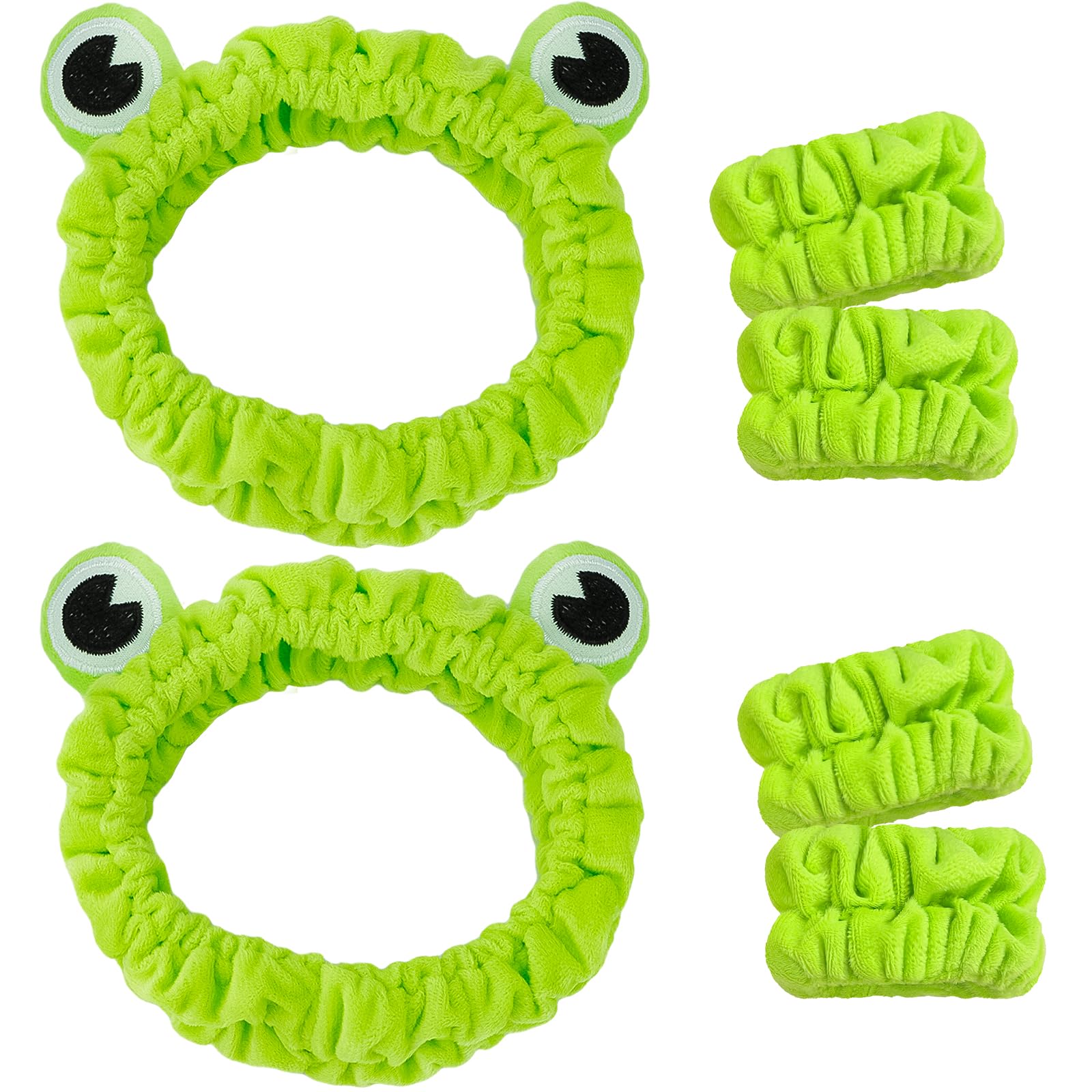 Amazon.com: Tihebax Skincare Headband Frog - 6pcs Set: 2 Green Frog ...