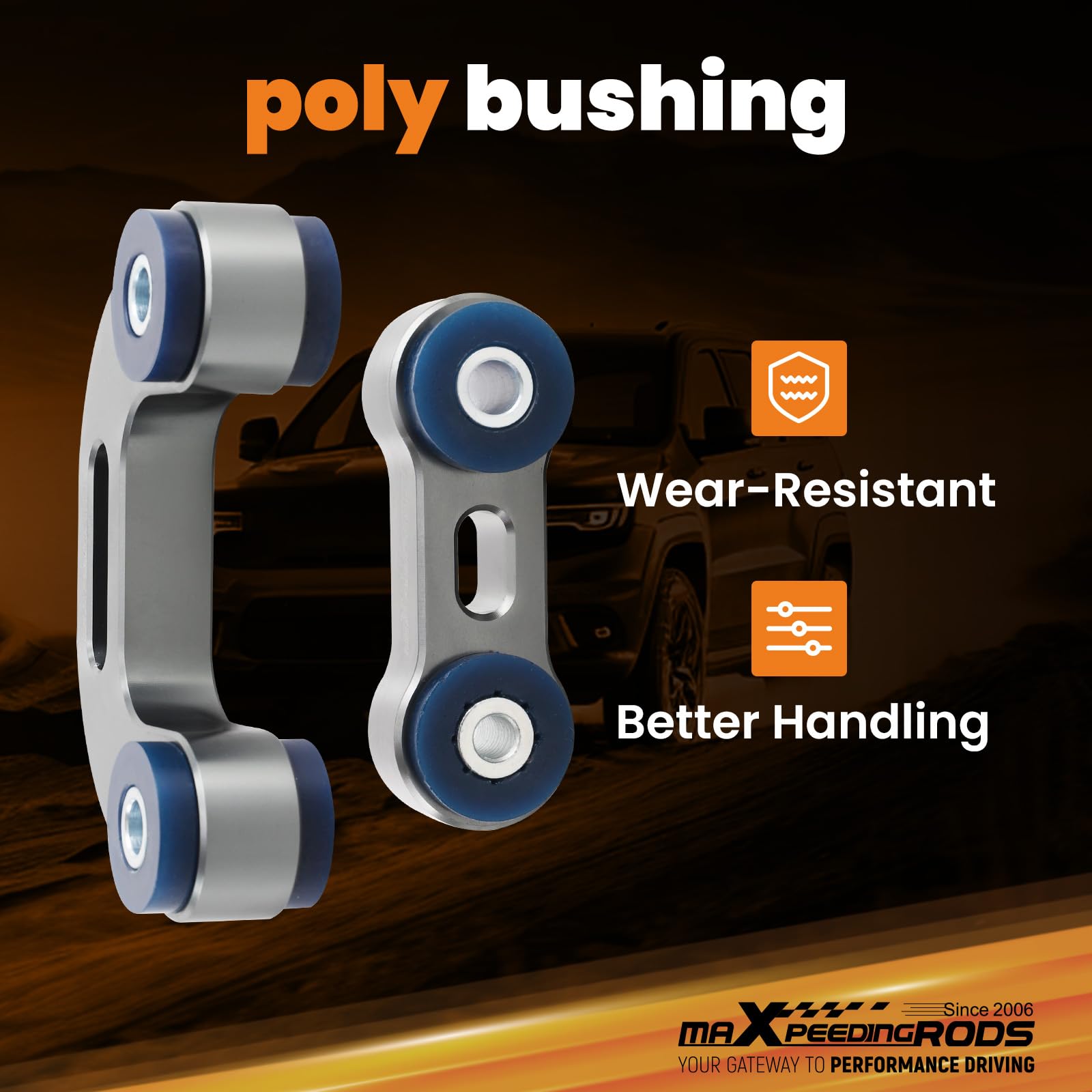Front Sway Bar Link MaXpeedingrods Front & Rear Sway Bar End Links Kit ...