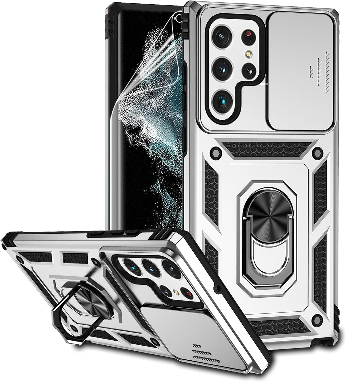 Amazon.com: for Samsung Galaxy S22 Ultra Case with Camera Lens Cover HD ...