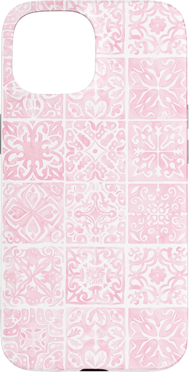 Amazon.com: Light Pink Porcelain Mediterranean Watercolor Tile Majolica ...