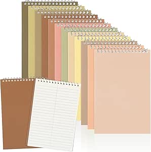 Amazon.com : 12 Pcs Top Spiral Steno Pads 6x9 Inch, 60 Sheets White Paper, Gregg Rule Assorted ...