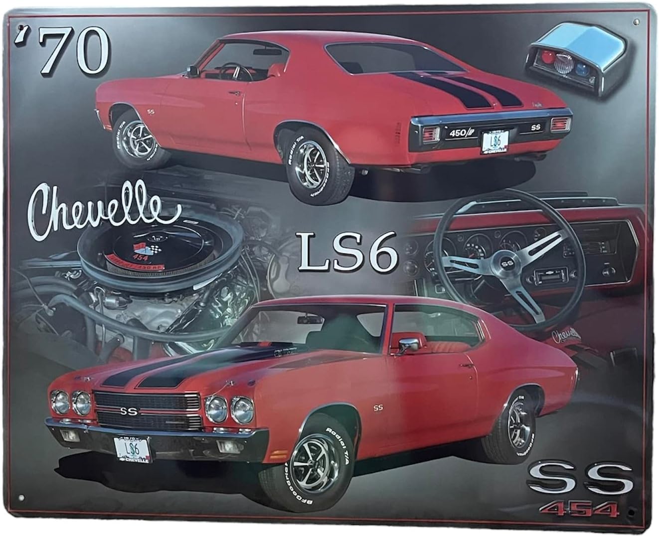 Amazon.com : Vintage Retro 1970 Chevelle LS6 SS 454 Metal Sign Chevelle ...