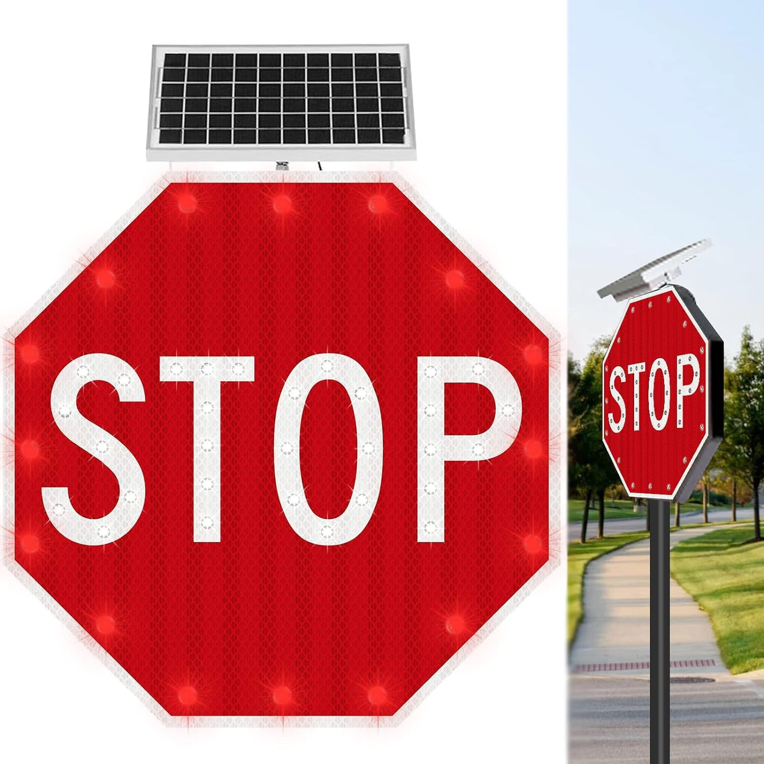 Solar Lighted Stop Sign
