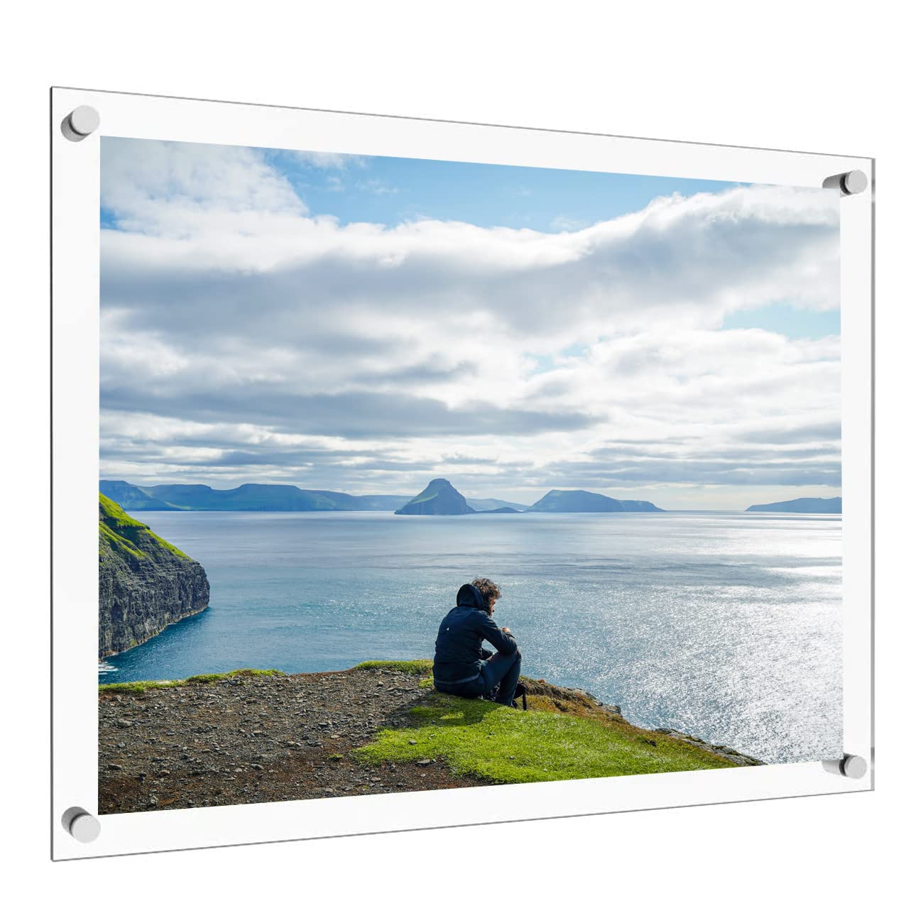 Zoosenholl Floating Picture Frames 8.5X11'' Clear Photo Frame Wall ...