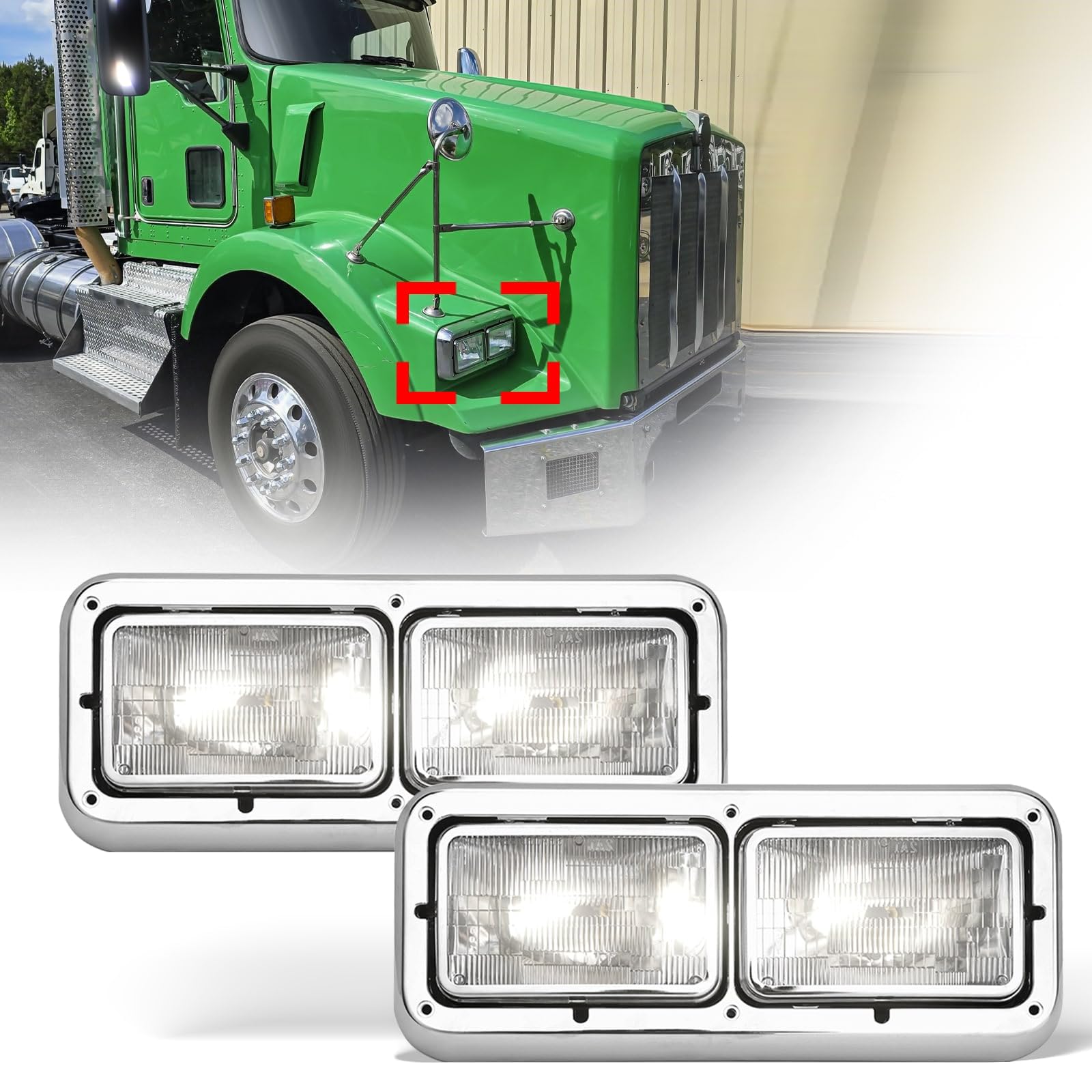 Snapklik.com : Headlights Assembly For Peterbilt 378 379 357, Headlamp ...