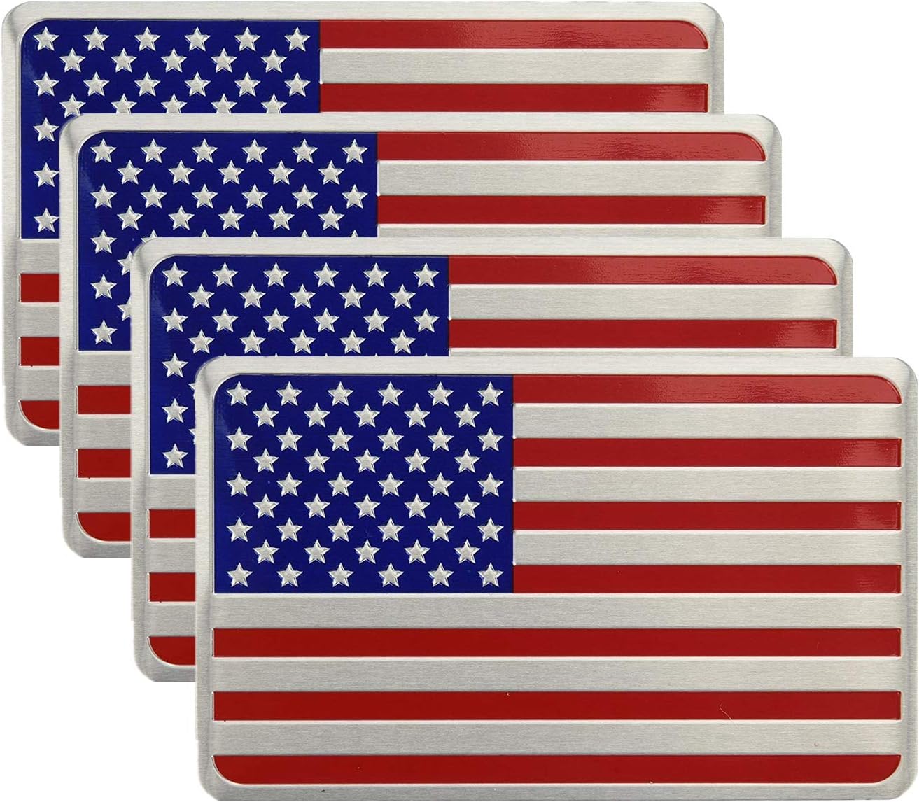 Amazon.com: US Flag Metal Emblem Sticker Embossed 3D Aluminum Alloy ...