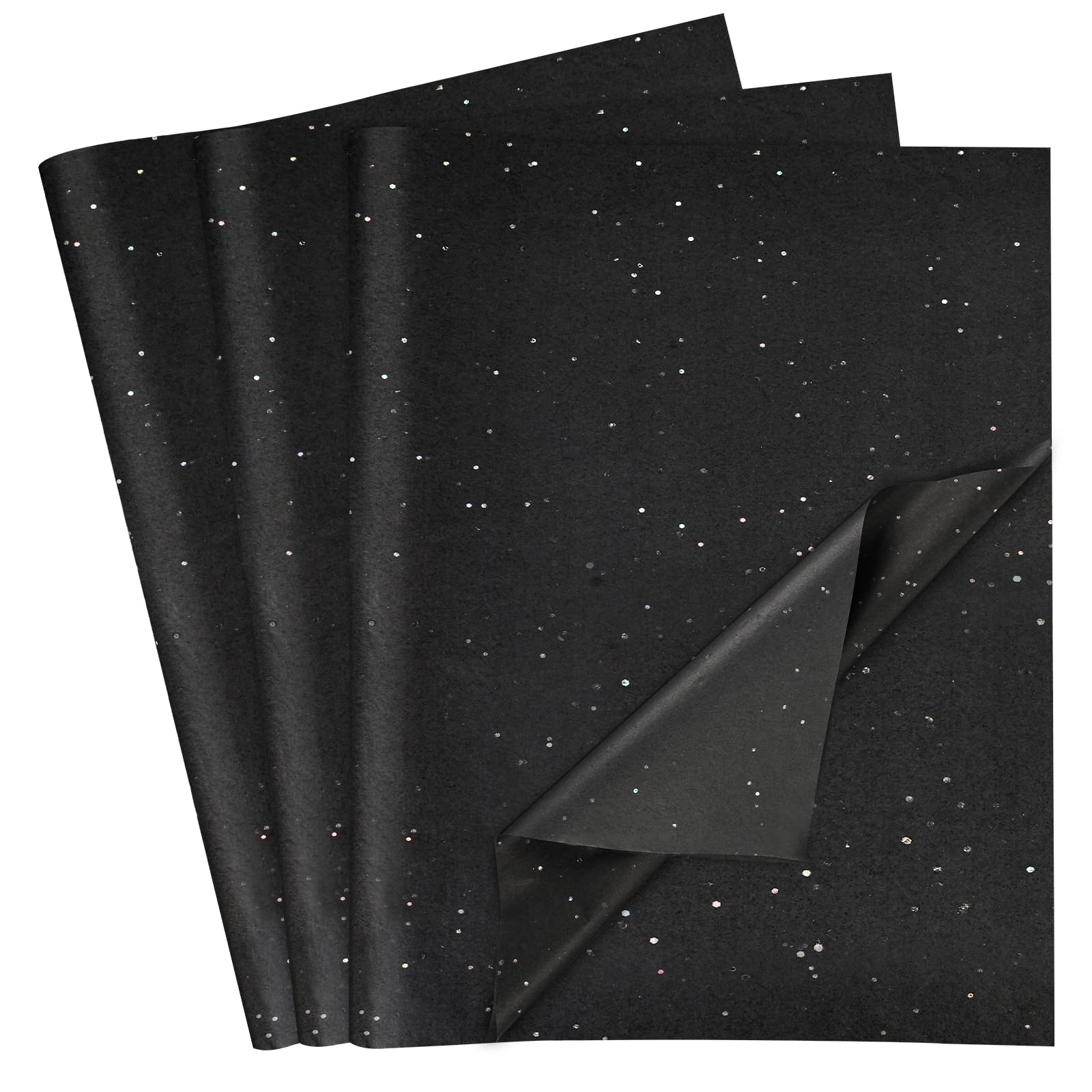Amazon.com: Koogel 120 Sheets Glitter Tissue Paper, 20"x14" Black ...