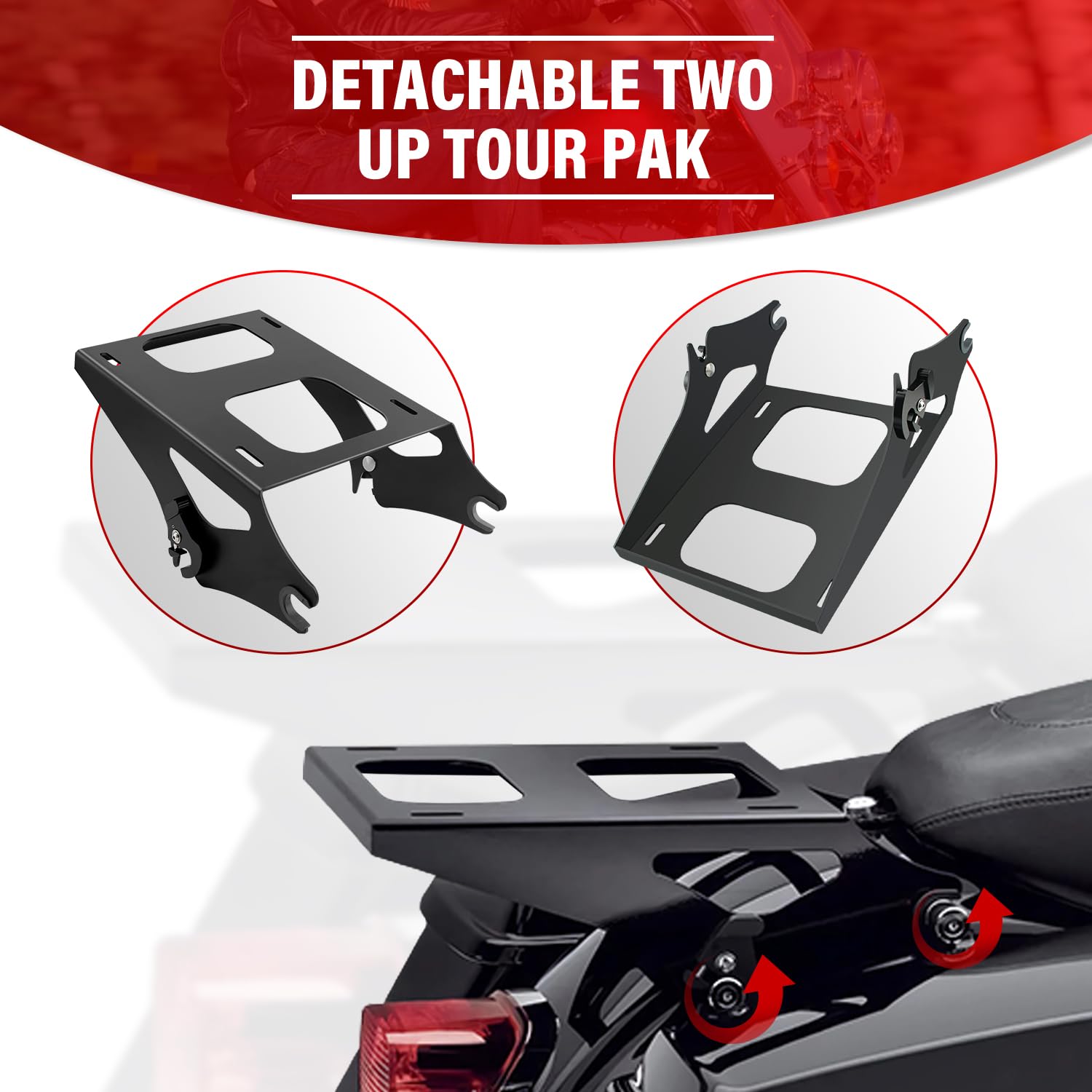 Snapklik.com : NIHAO Detachable Two Up Tour Pack Pak Mount Luggage Rack ...