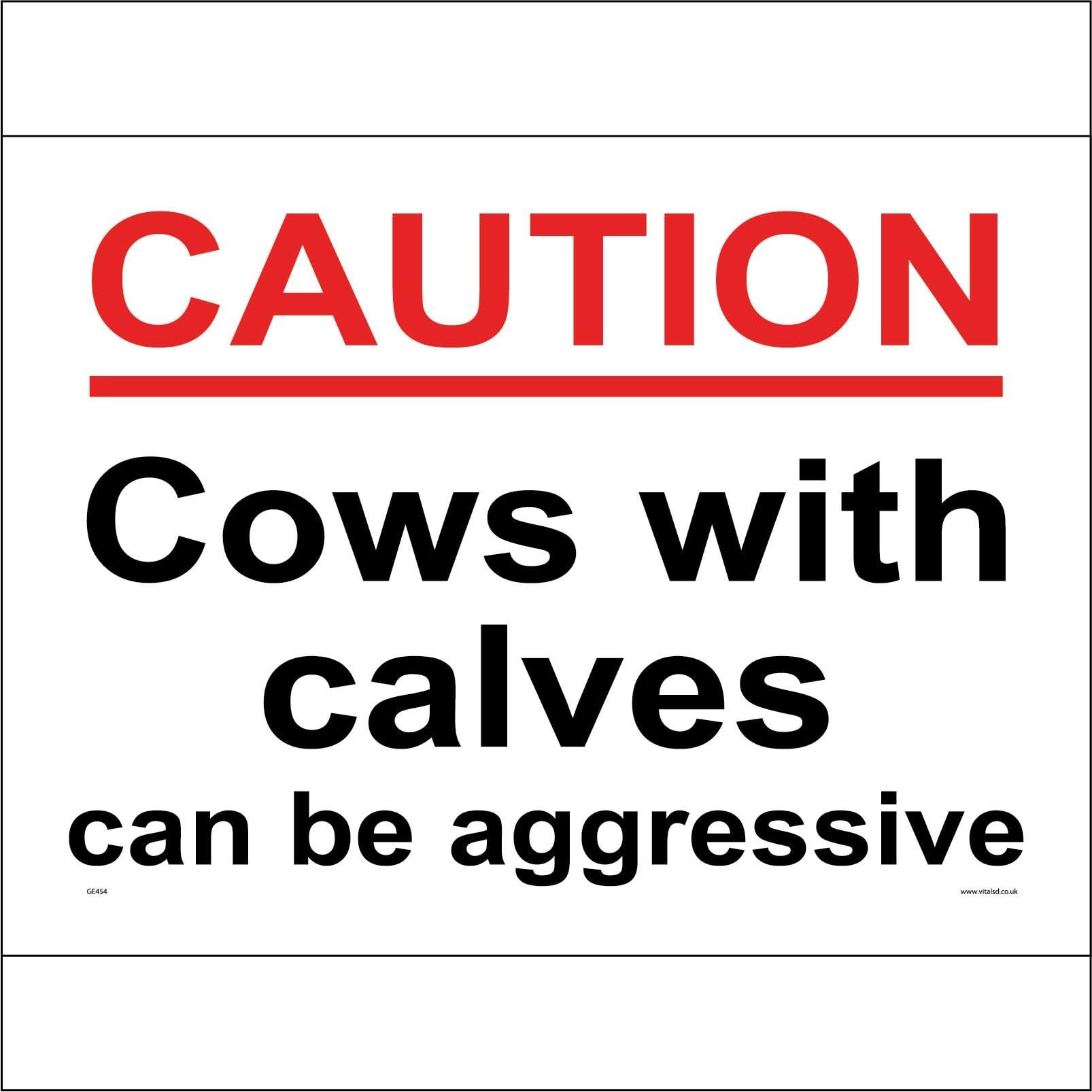 Cows with calves in the field safety sign - 1mm flexible Plastic sign ...
