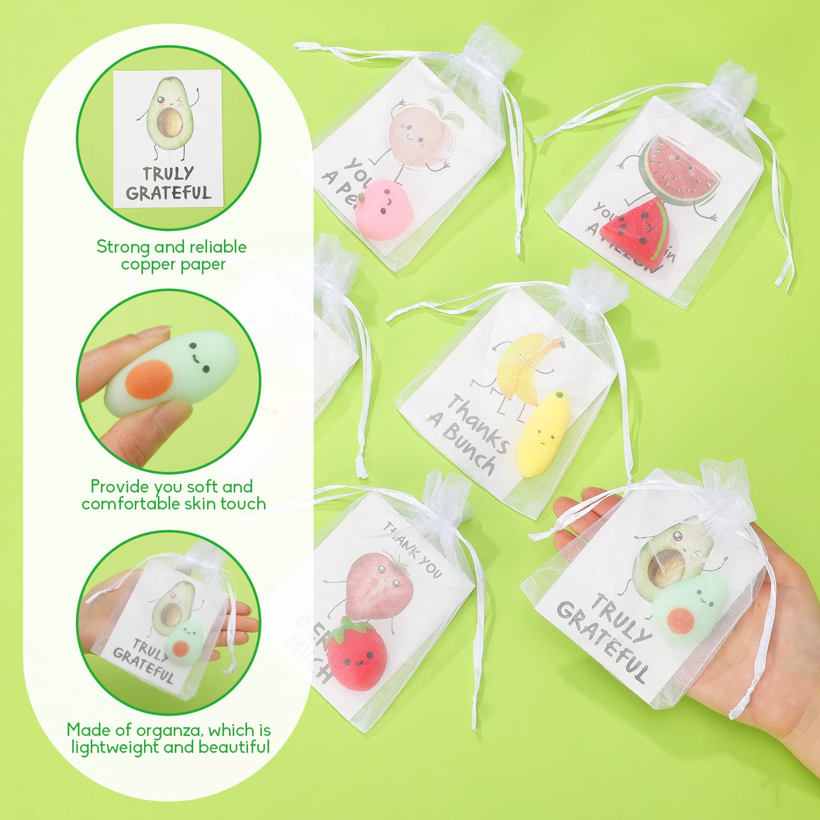 Wettarn 180 Pcs Employee Appreciation Gifts Includes 60 Pcs Fruit Pun ...