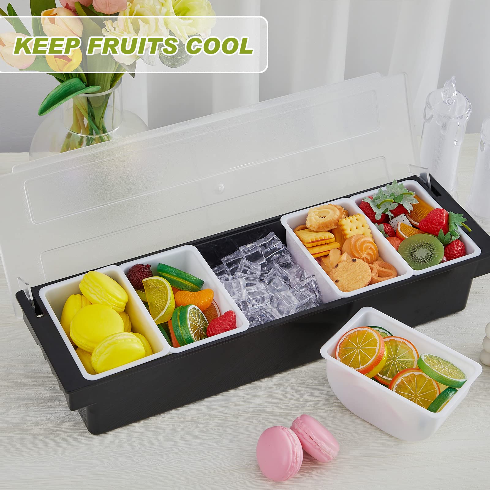 Tessco 2 Piece Ice Cooled Condiment Serving Container Chilled Garnish ...