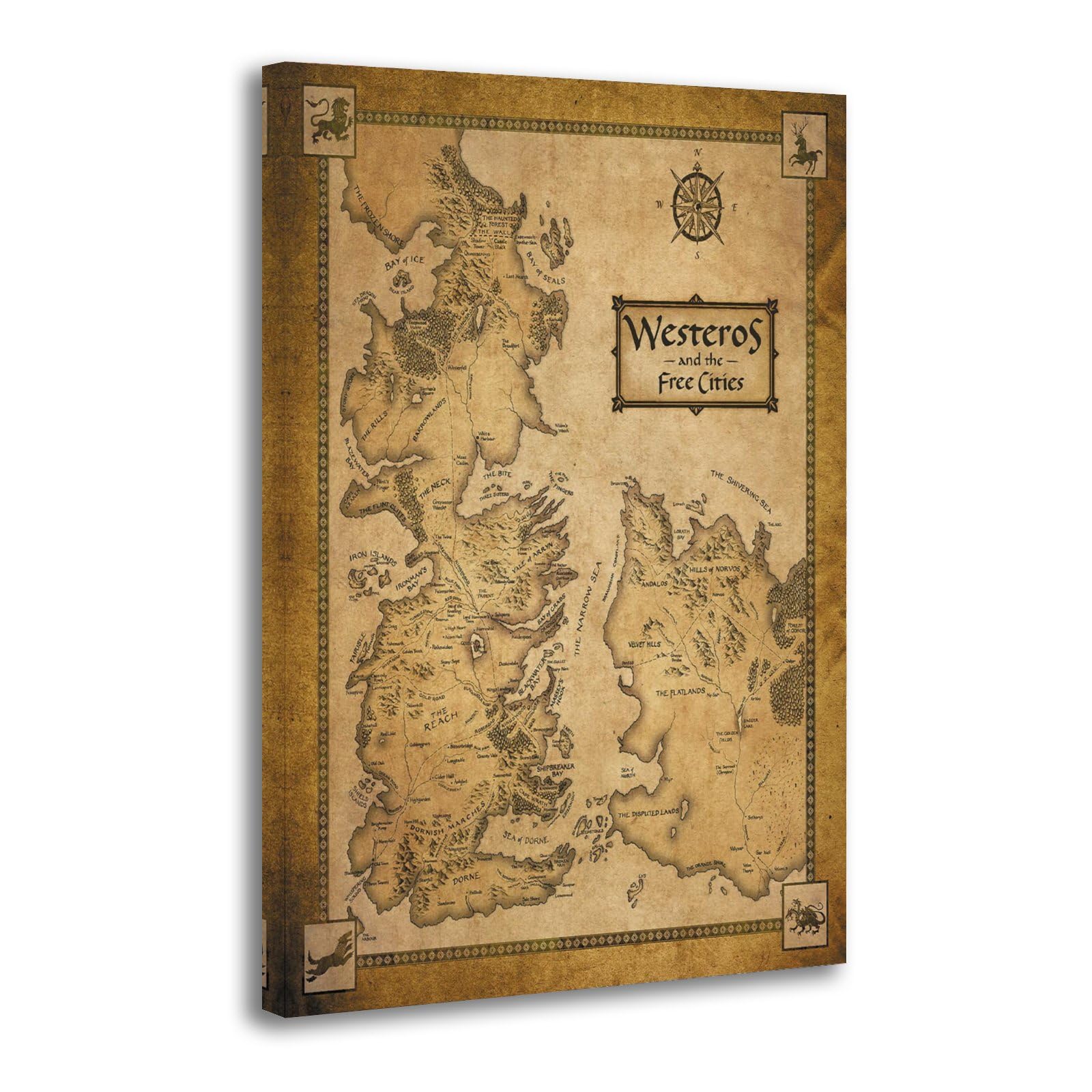 Amazon.com: Best Fantasy Art Westeros And City Map Poster Poster ...