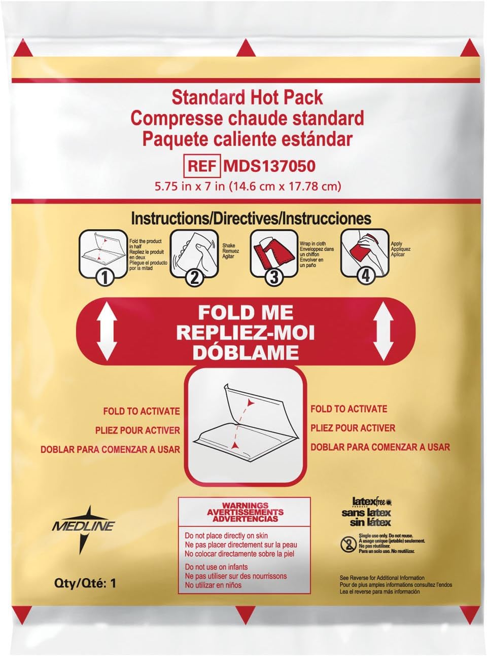 Medline Standard Instant Hot Pack, 24 Count : Amazon.com.mx: Salud y ...