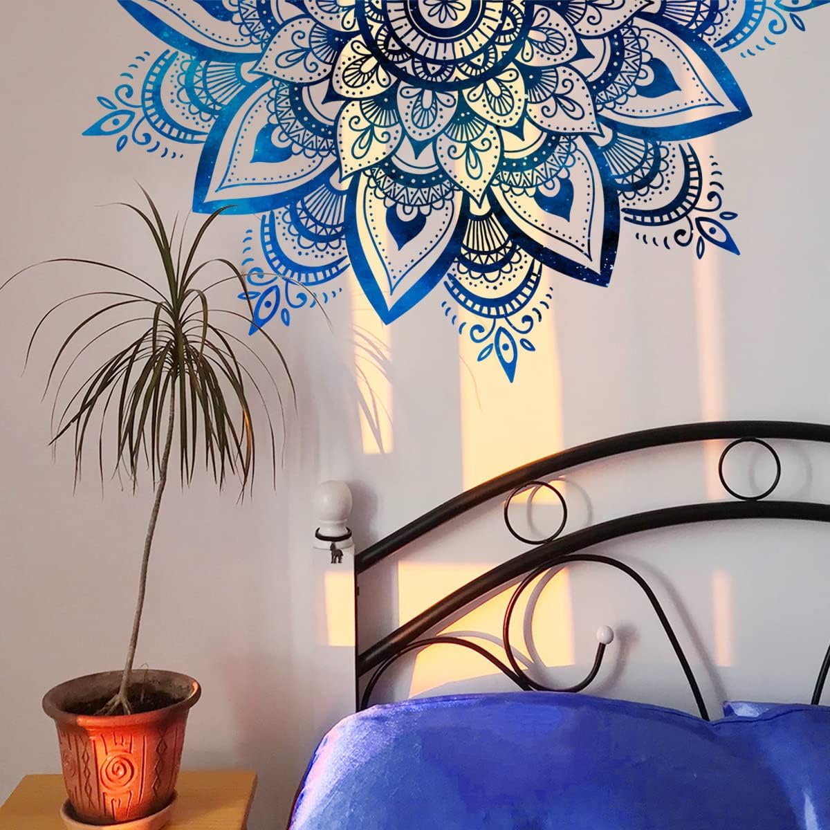 Amazon.com: Supzone Half Mandala Wall Decals Large Boho Mandala Flower ...