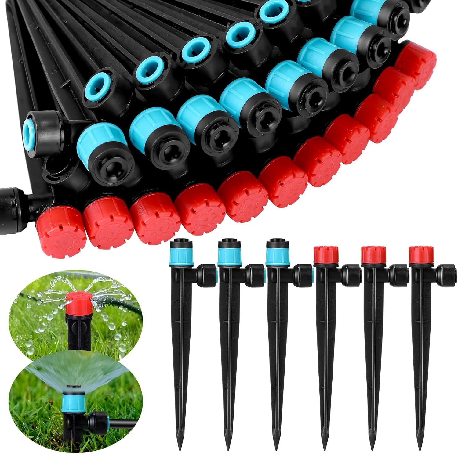 Amazon.com : Glooglitter 100 Pcs Drip Irrigation Emitters for 1/4 ...
