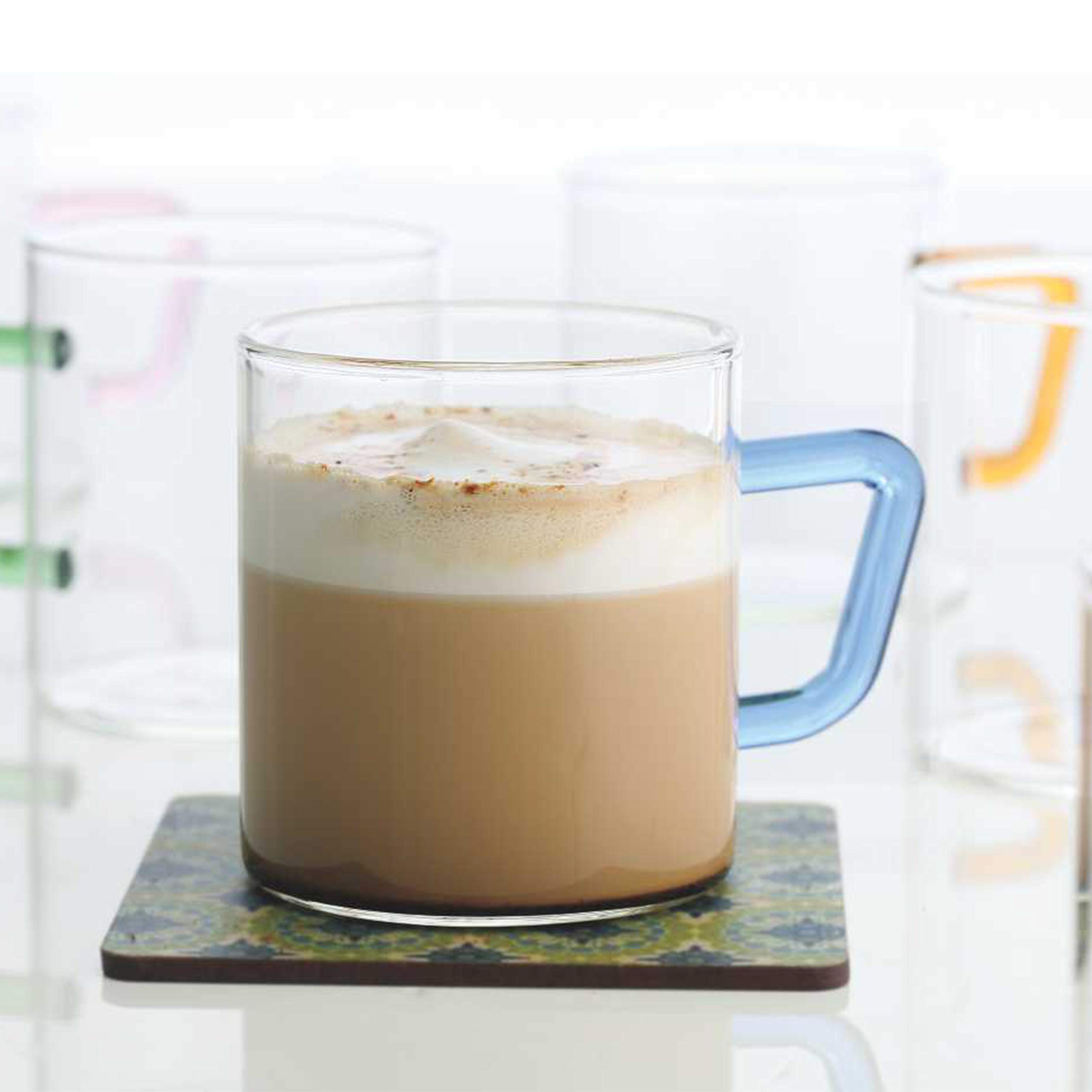 Amazon.com: Borosil Vision Tea N Coffee Glass Mug Set of 6 - Microwave ...