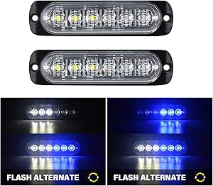 Amazon.com: RIGIDON 2 Pcs 4.3 Inch 6 LED Safety Emergency Flashing ...